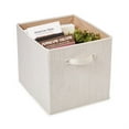 Ezoware Set Of 4 Large Foldable Storage Bins Bamboo Fabric Organizer