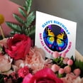 3drose, Blue, Yellow, Purple Butterfly. Happy Birthday Congratulation ...