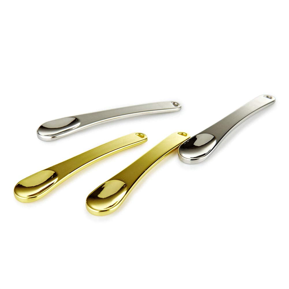 4 pieces small metal cosmetic spatulas, mini spoons, scoops for cream ...