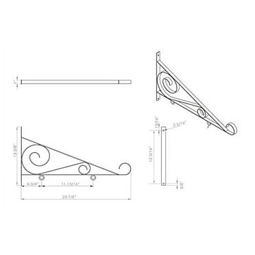 Wrought Iron Hanging Metal Hanger Scroll Bracket - 24 - Walmart.com