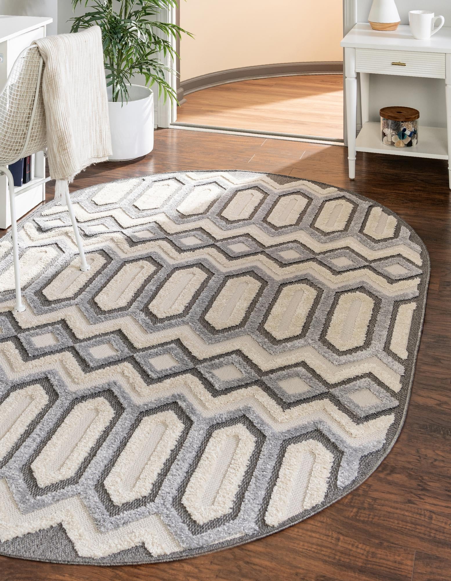 Rugs.com Arlo Collection Rug – 5' x 8' Oval Charcoal Medium Rug Perfect ...
