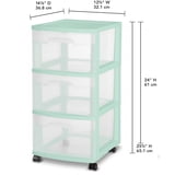 Sterilite 3 Drawer Cart Classic Mint - Walmart.com