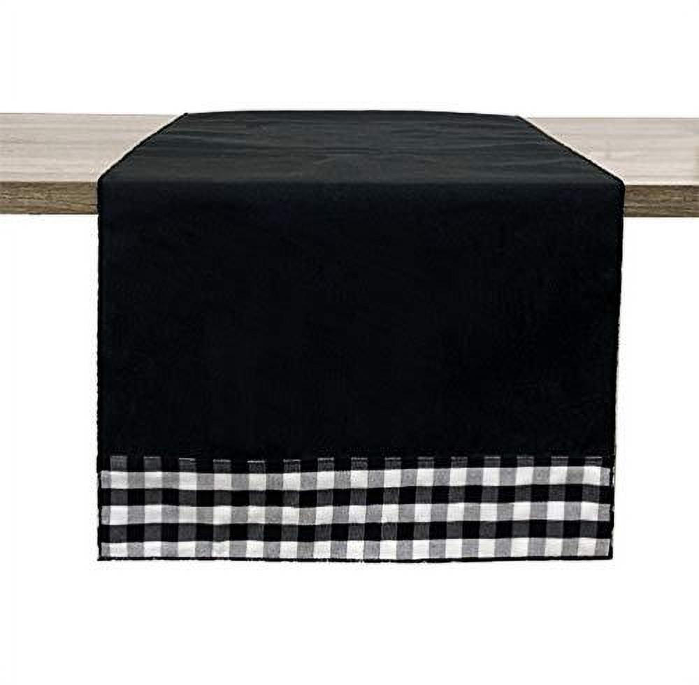 Fennco Styles Handmade Reversible Checkered Border Design Table Runner ...