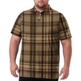 BRANROY Men's Big and Tall Shirts - Fold Over Collar Plaid Print UPF 50 ...