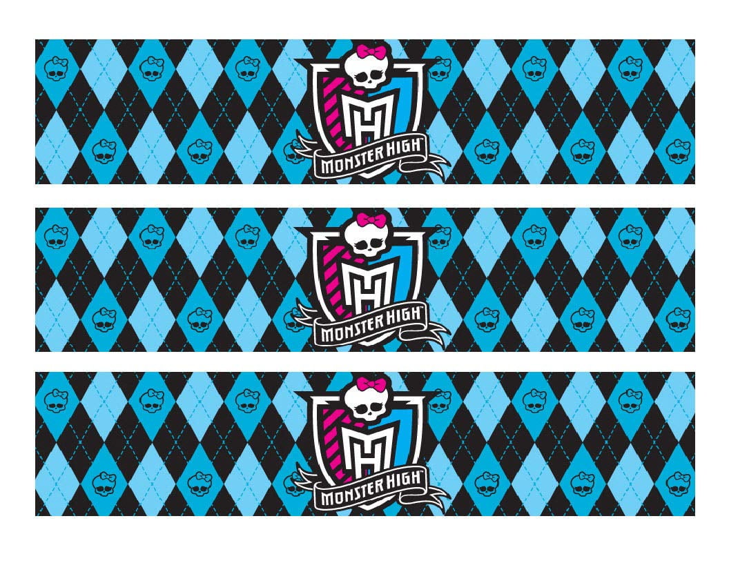 Monster High Blue Plaid Designer Strips Edible Cake Border Design ...