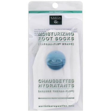 Earth Therapeutics Moisturizing Foot Sock - White with Footprints - 1 ...