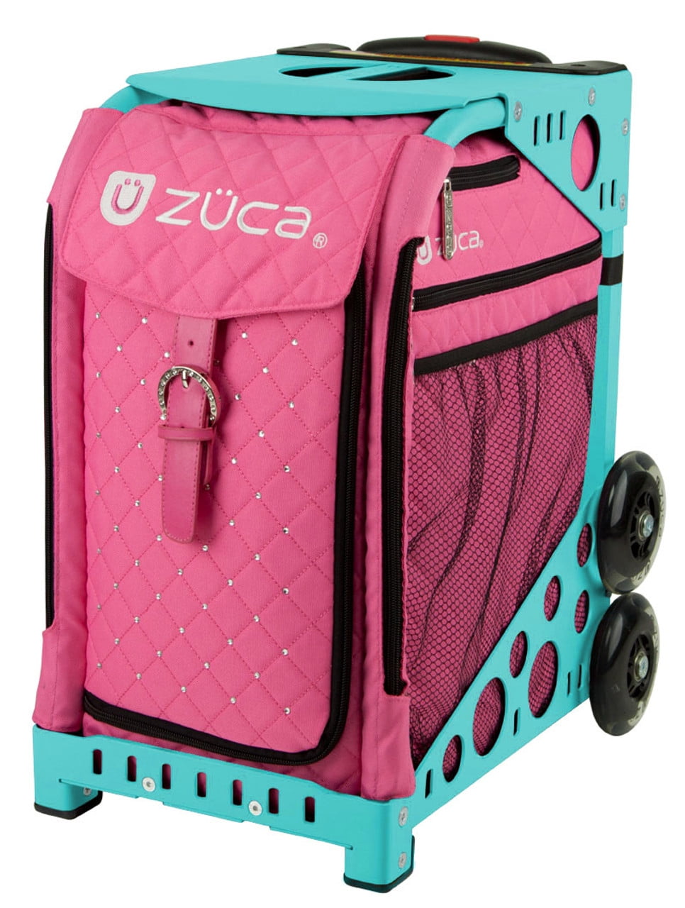 Zuca 18" Sport Bag - Pink Hot with Flashing Wheels (Turquoise Frame ...