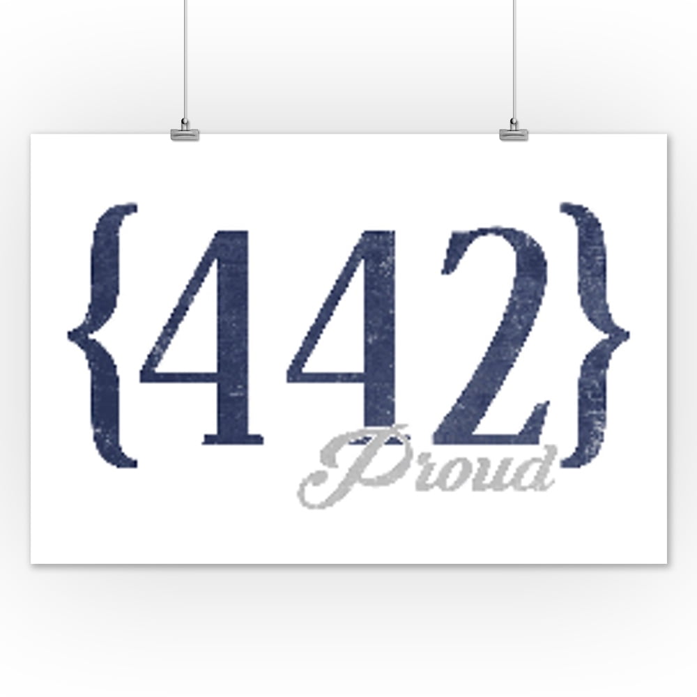 Escondido, California - 442 Area Code (Blue) - Lantern Press Artwork ...