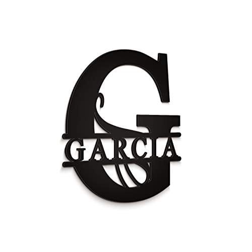 JASS GRAPHIX Garcia 12" Black Aluminum Composite Monogrammed Sign Door ...