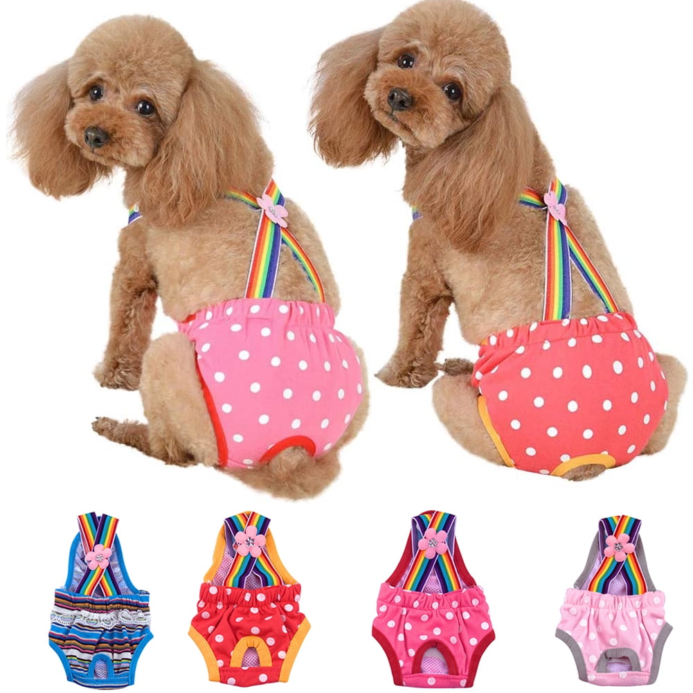 LEAQU Dog Diaper Sanitary Pantie with Suspender，Reusable Washable Pet ...