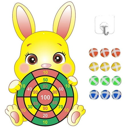 Easter Bunny Dart Game Easter Egg Dart Board Kit With 12 Sticky Balls ...
