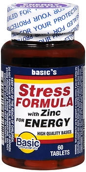 Basic Vitamins Stress Formula with Zinc Tablets - 60 ct - Walmart.com
