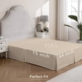 Pleated Waffle Weave Bed Skirt, Tailored Dust Ruffle 14 Inch Drop Easy ...