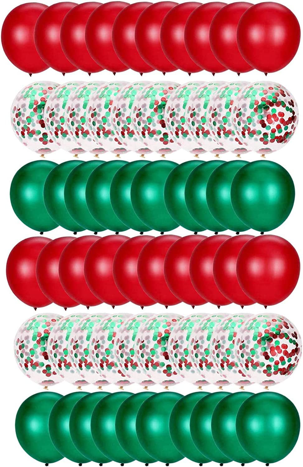 Gxhong Balloons Red Green, 80PCS Latex Balloons Confetti Party Helium ...