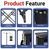 Portable Camping Kitchen Table, Foldable Cooking Station with Light ...