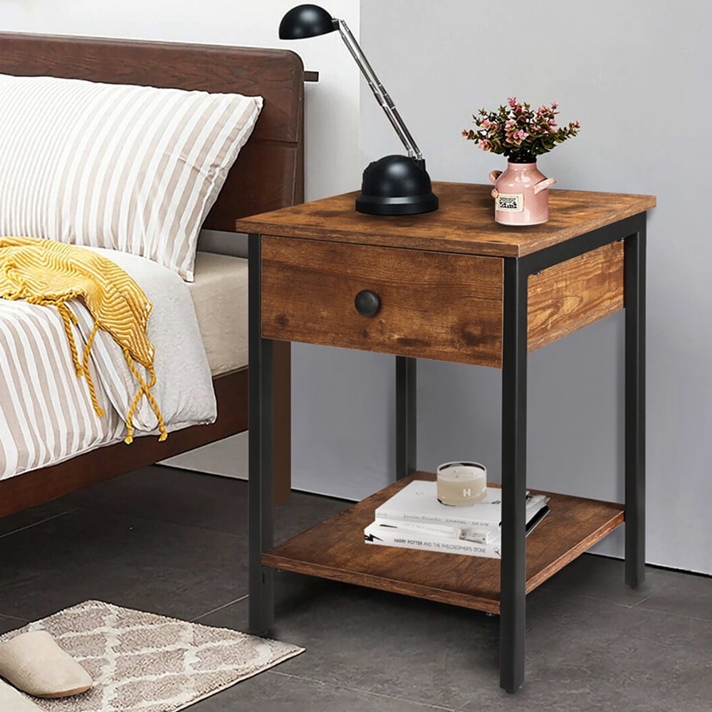 Nightstand Bedside Table for Bedroom Small Nightstand with Drawer Side ...