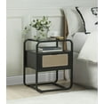 ACME Colson 1-drawer Metal Frame Accent Table with Glass Top in Black ...