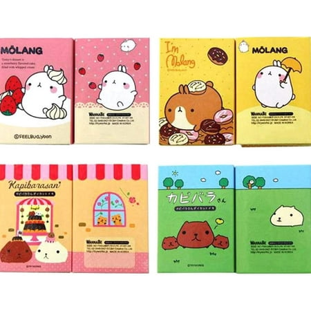 Cartoon Animals 6 Folding Memo Pad Sticky Notes Bookmark Stationery ...