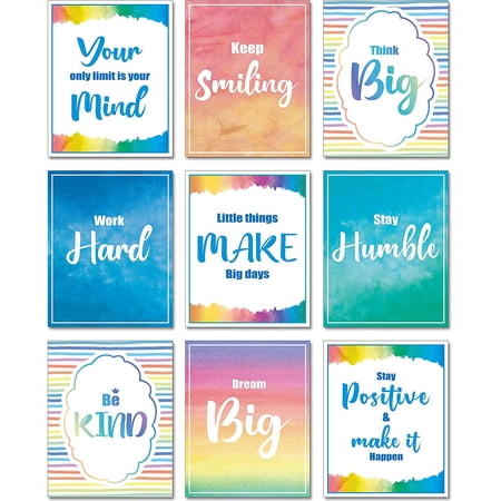 9 Pieces Watercolor Inspirational Wall Art Prints, Watercolor Art ...