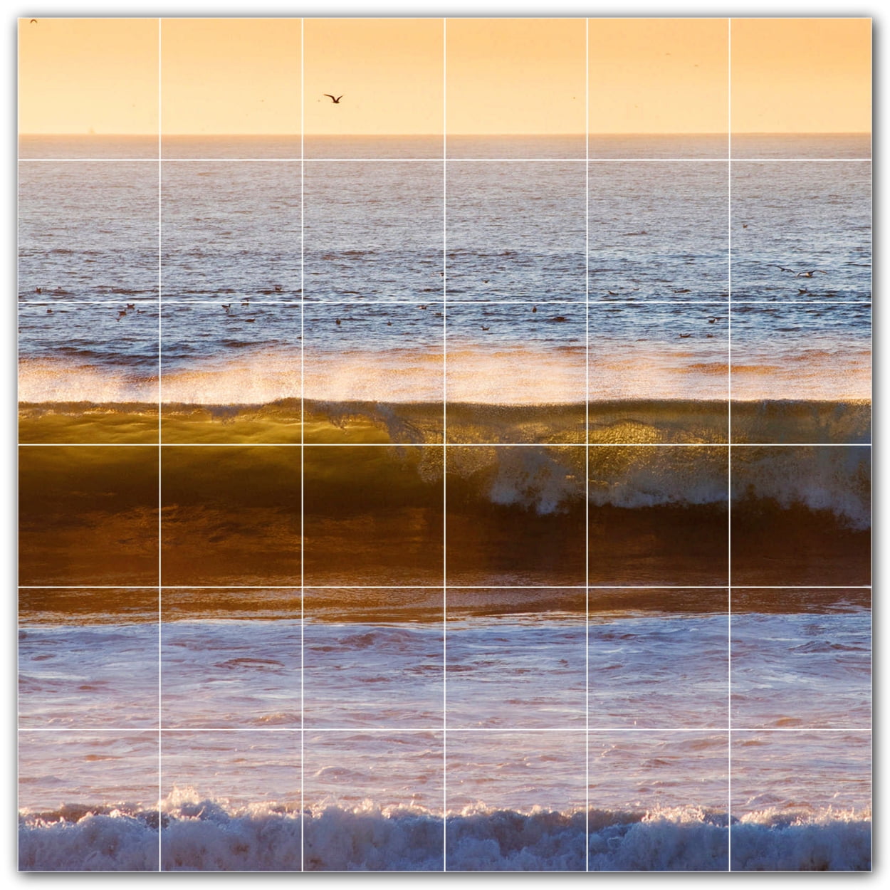 Picture-Tiles.com: Waves Ceramic Tile Wall Mural WAL501167-66XL. 72"W x ...