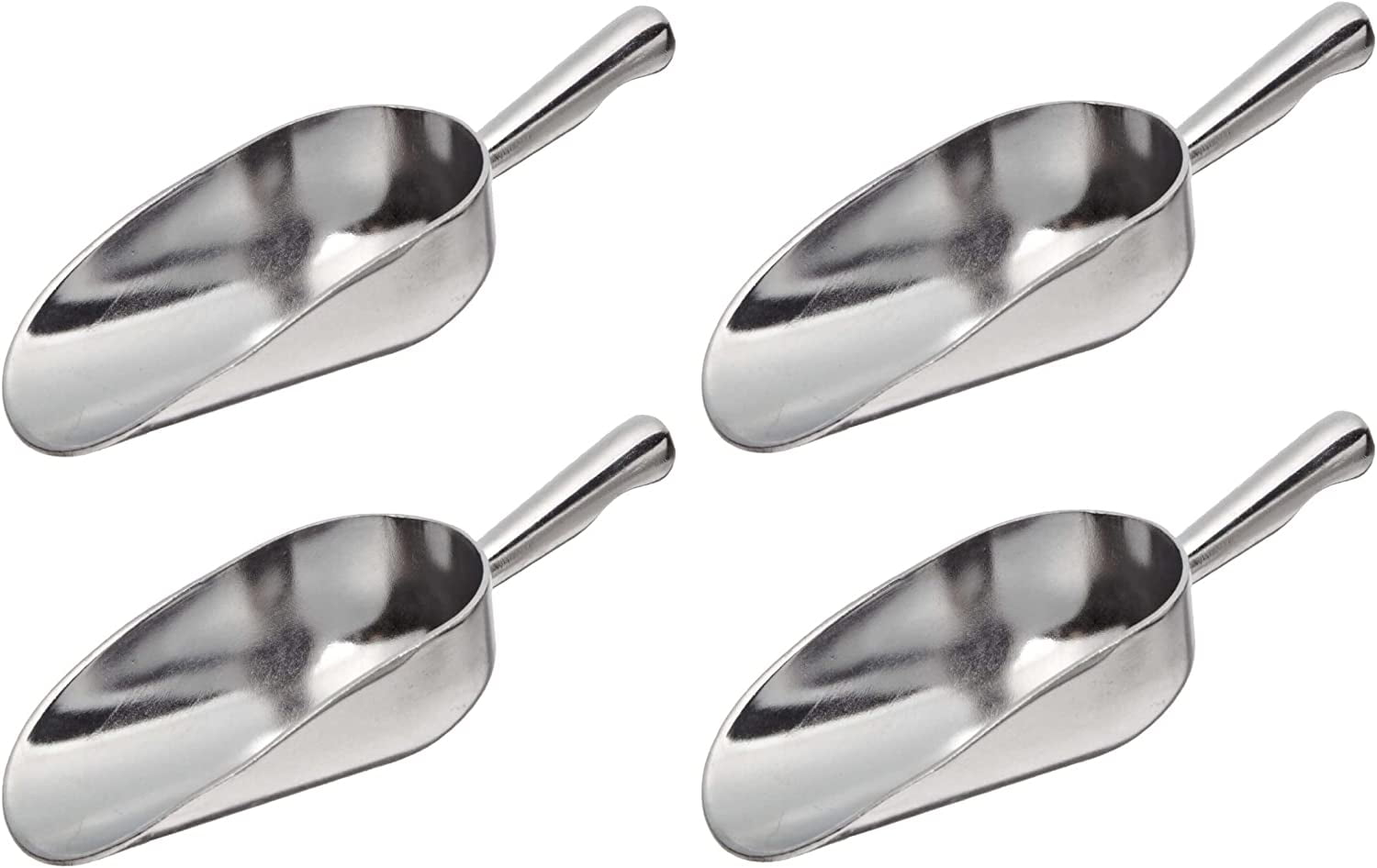 Set of 4 - TrueCraftware - 12 oz Cast Aluminum Bar Ice Scoopers with ...