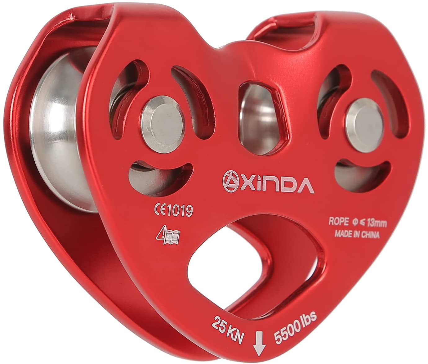 Sports & Outdoors XINDA 25kN Double Pulley Zipline CE UIAA Certified Tandem Speed Dual Trolley ...