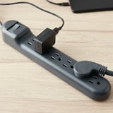 onn. Surge Protector with 6 AC Outlets, 2 Pack, 2.5ft Power Cord ...