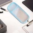 JHyouerji Frosted Pencil Case,Blue Plastic Stationery Box,Large ...