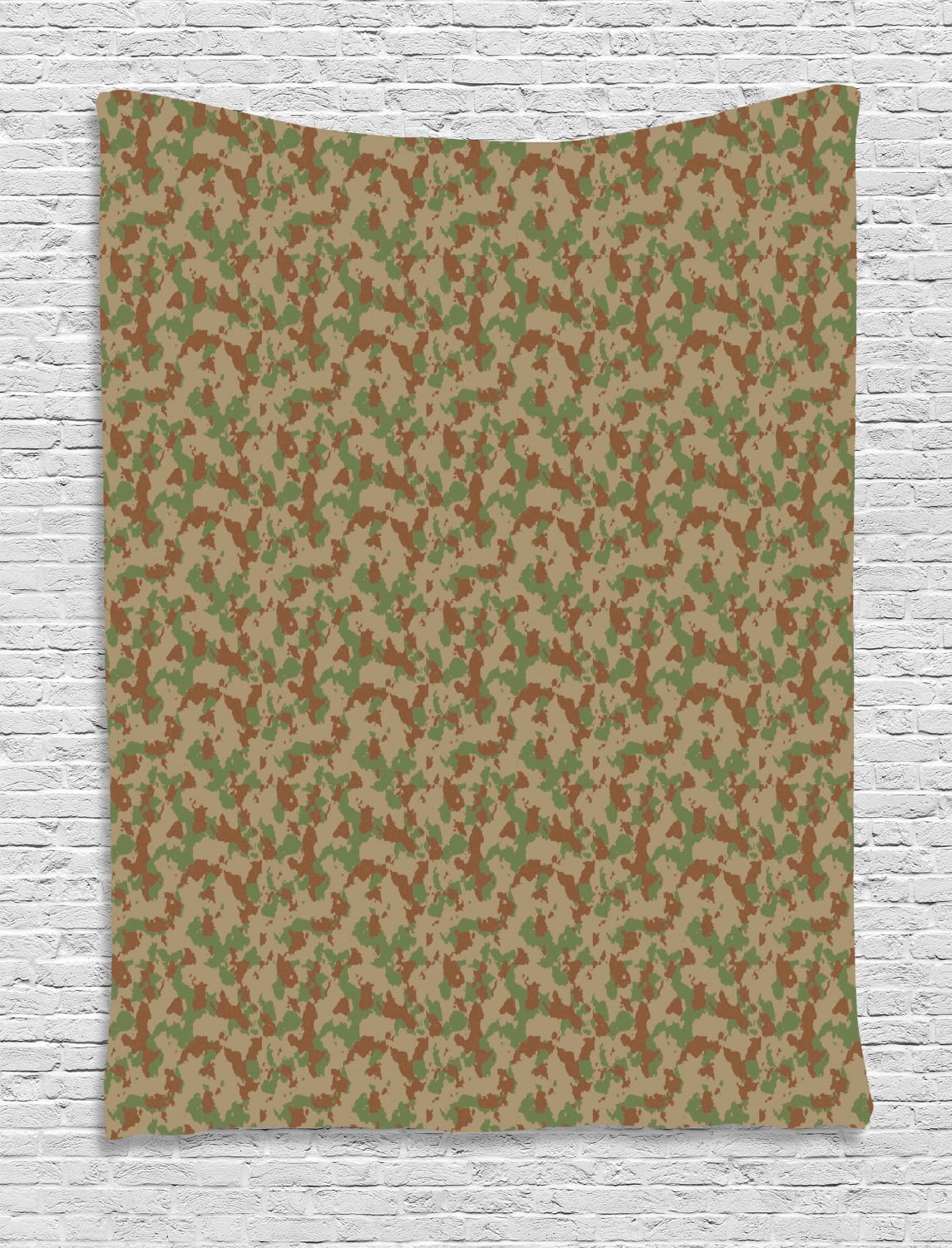Camouflage Tapestry, Illustration with Simplistic Camo Pattern Classic ...