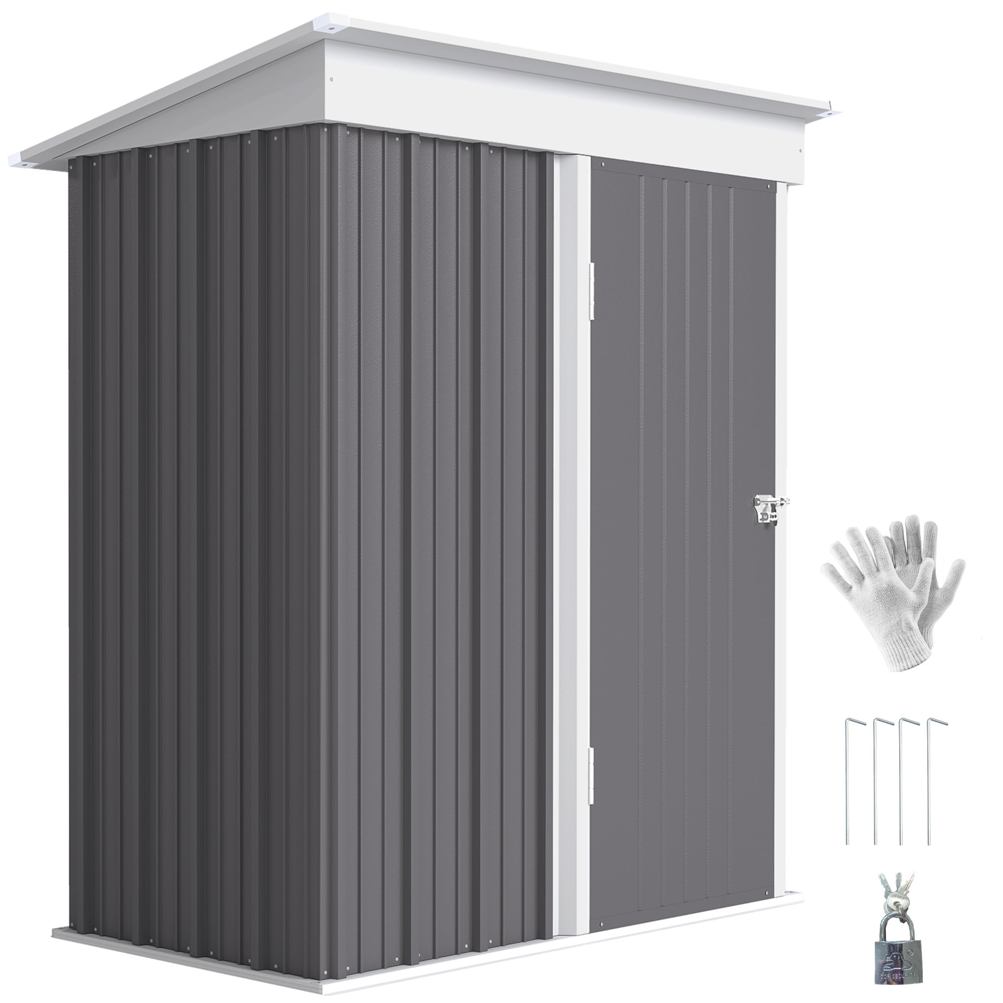 Click here for Outsunny 5x3 Ft Small Outdoor Storage Shed With Ad... prices