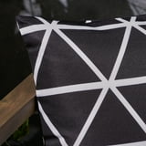 Amelia Outdoor Modern Triangle 17.75" Water Resistant Fabric Square ...