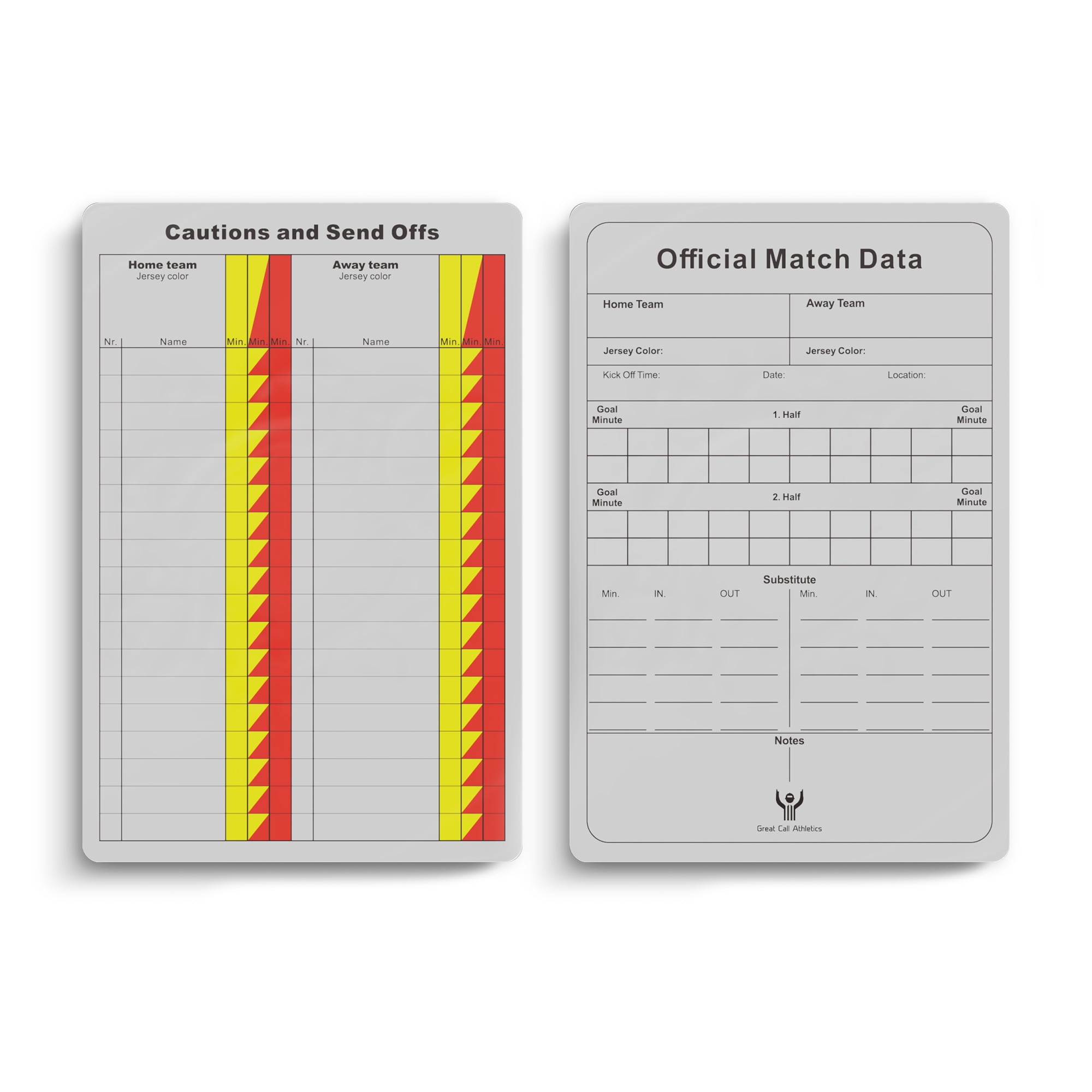 Great Call Athletics | Soccer Referee Game Cards Pro | 50 Pack | Double ...