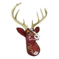 Sweet Rose Red Parade Buck Stag Deer Golden Antlers Scrollwork Wall ...