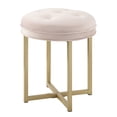 Azalea Park Glam Gold Vanity Stool with Velvet Pink Cushion - Walmart.com