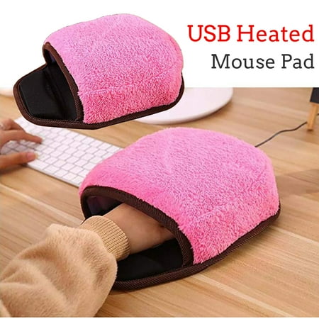 Winter USB Heated Mouse Pad Mat Mousepad Hand Warmer With Wrist Guard ...