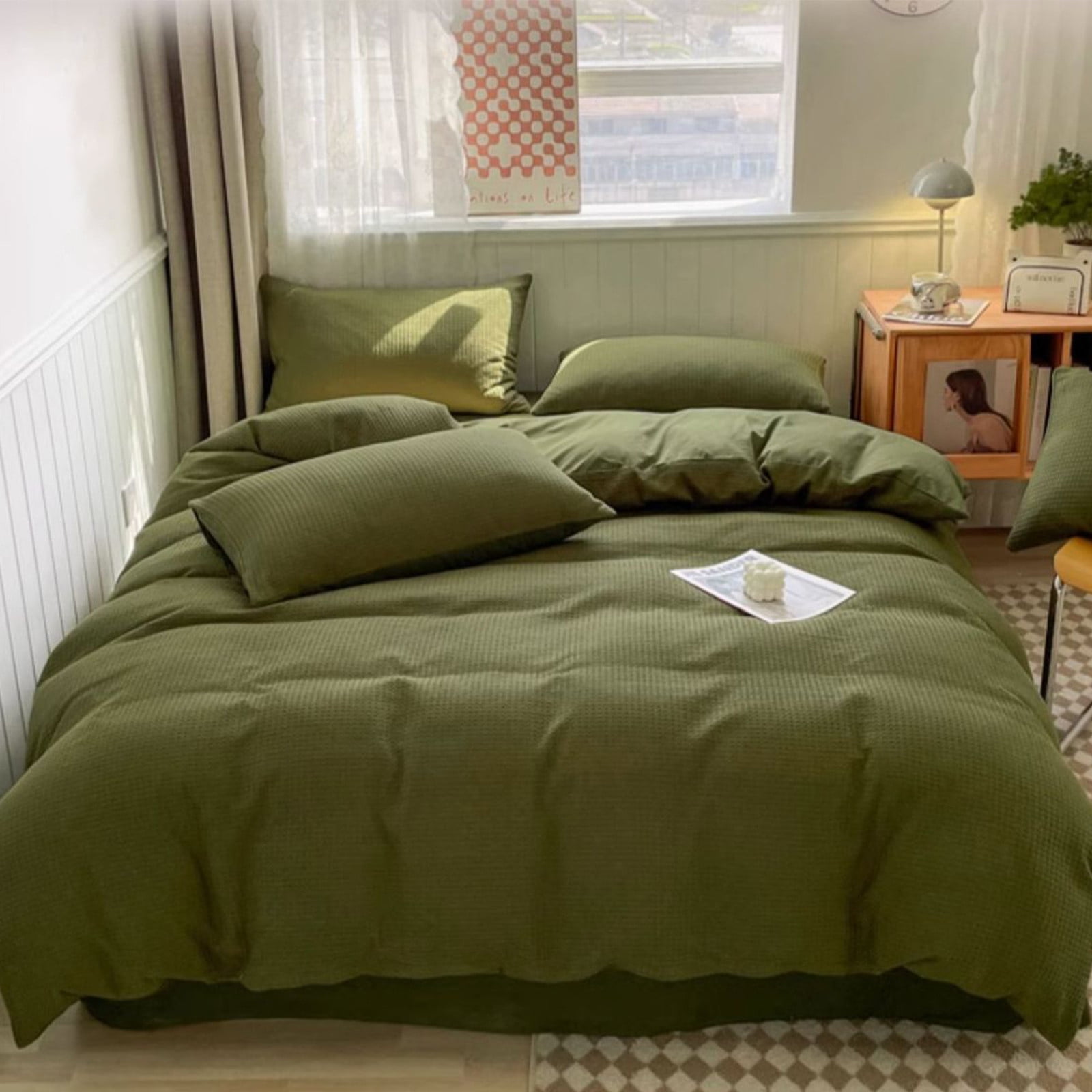 Click here for Qiweii Waffles Solid Color Bedding Four Piece Set... prices