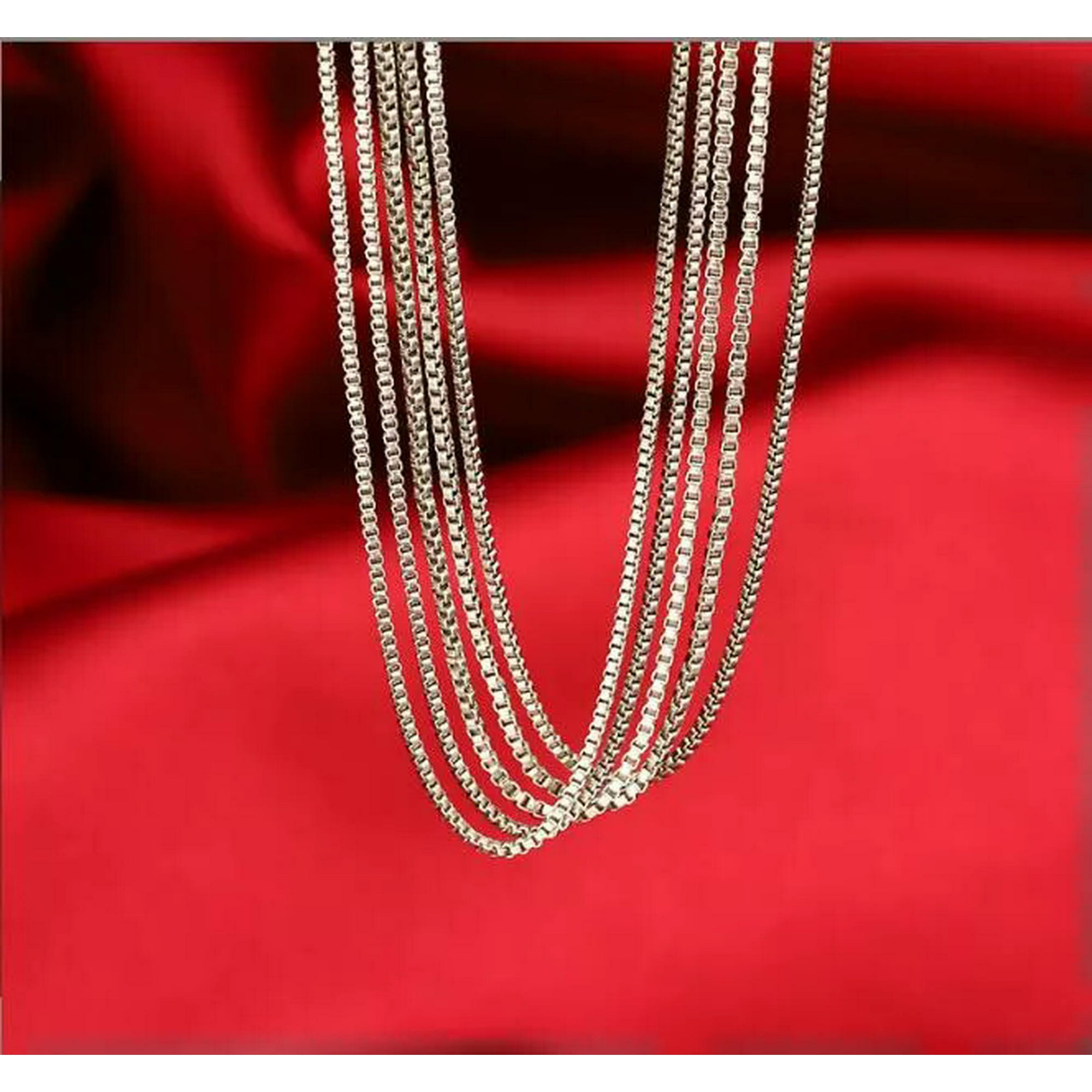 Click here for Hooun 1.2mm Pure S925 Silver Men Women Box Chain N... prices