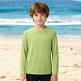Boys Long Sleeve Swim Shirt Summer Beach Sun Rash Guard Kids Solid ...