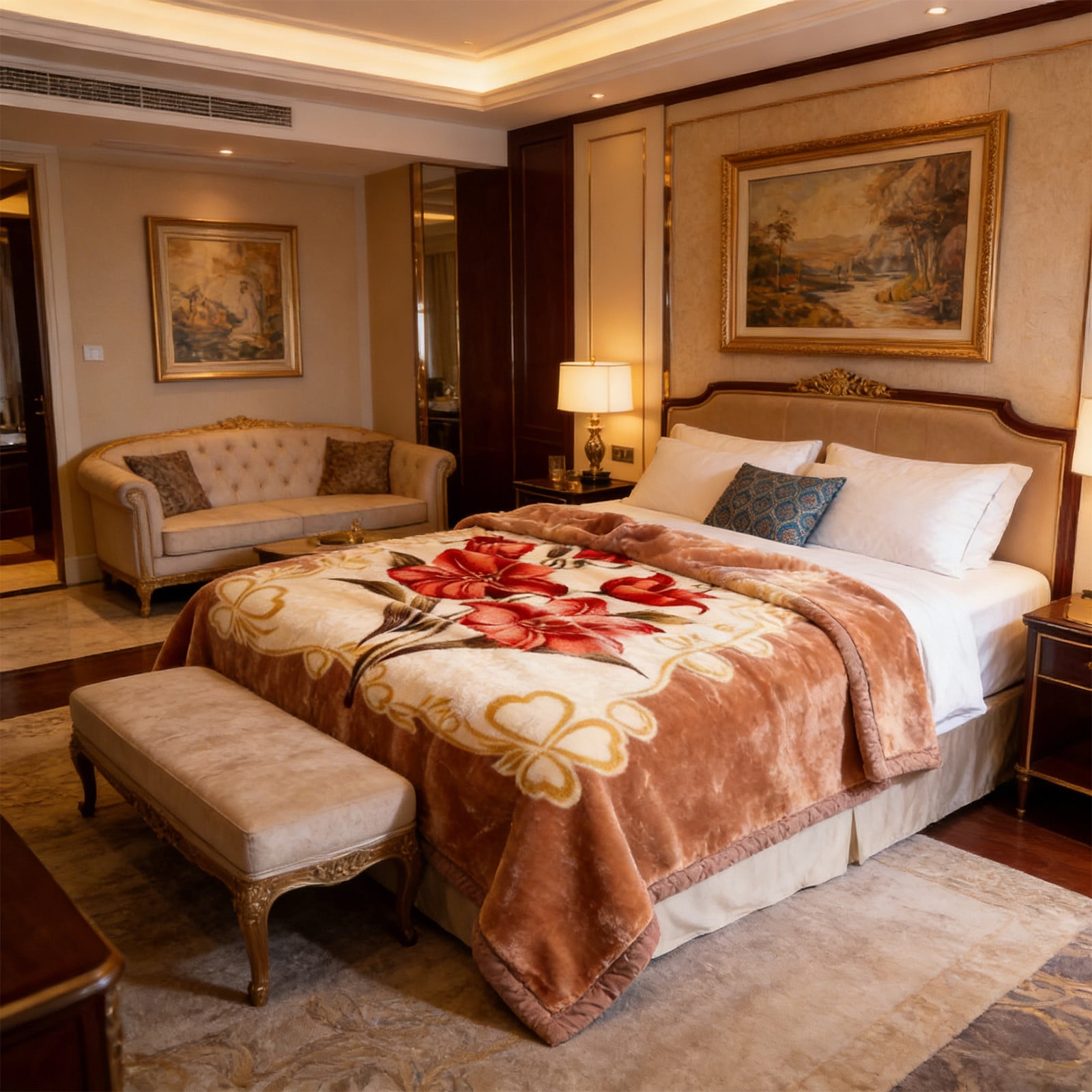 Click here for Haoxun Double-Layer Thick Raschel Blanket With Flo... prices