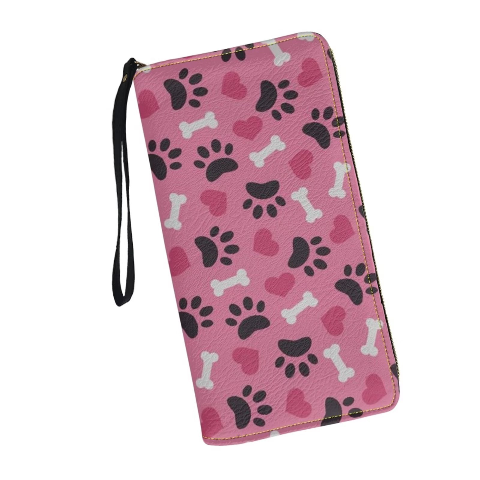 Diaonm-Pink Dog Paw and Bone ink Dog Paw and Bone Print Womens Zip ...