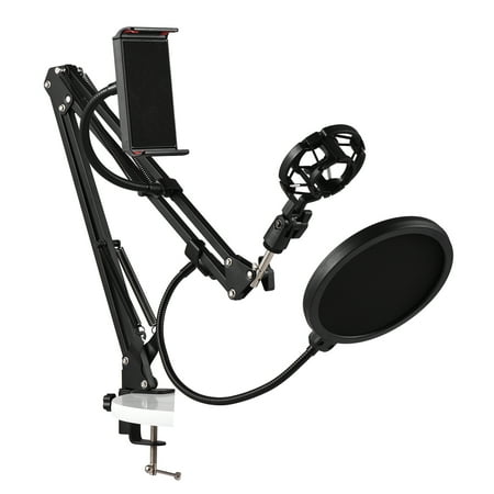 Ammoon Microphone Arm Stand Adjustable Desktop Microphone Bracket with ...
