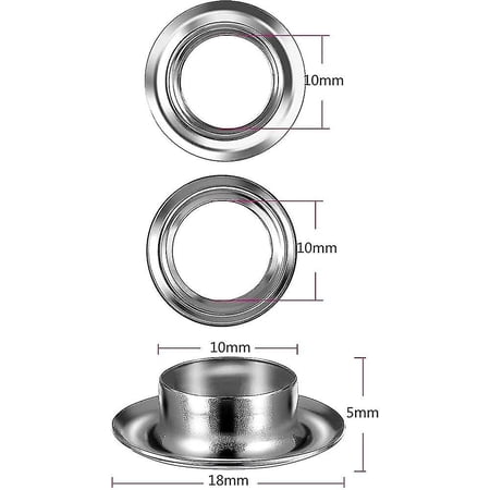 Kit of eyelets 10 mm in metal eyelets 100 eyelets Kit Gets Kit ...