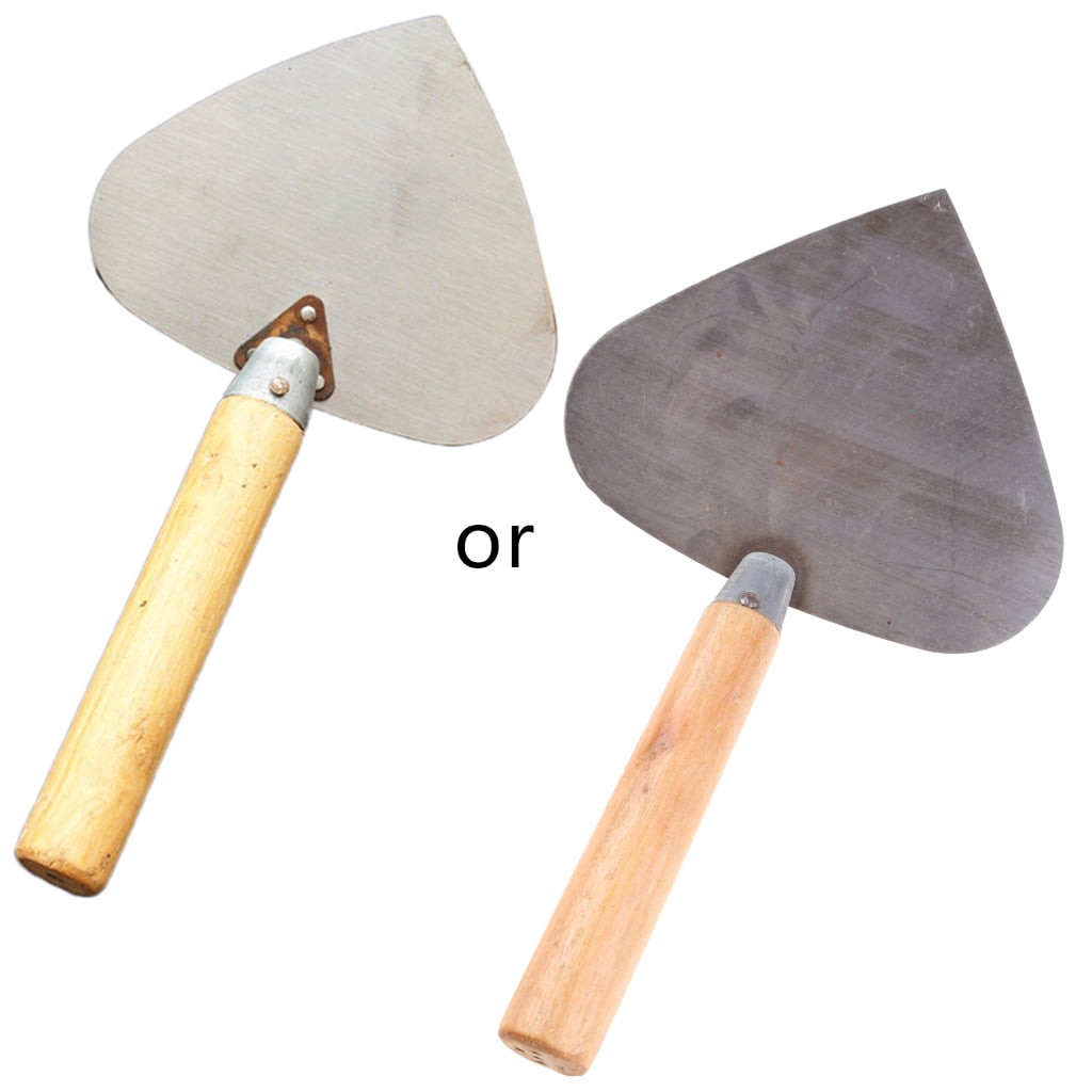 Manganese Steel Round Shovel Wooden Handle Plastering Coat Float Trowel ...