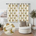 Butterfly and Leaf Yellow Pattern Blackout Curtains,Triple Weaved ...