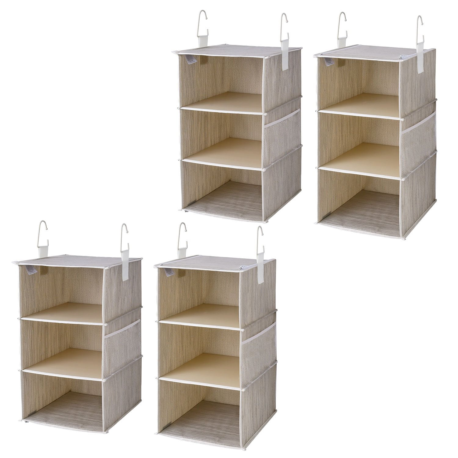 We Think Storage Set of 4 Attachable Three-Shelf Hanging Closet ...