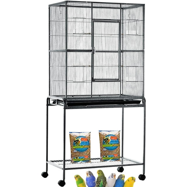 64" EXTRA LARGE Wrought Iron Flight Canary Parakeet Cockatiel Lovebird ...