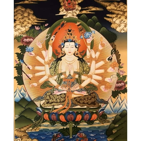 Cundi Bodhisattva Tibetan thangka paper poster 14" x 20" | Walmart Canada
