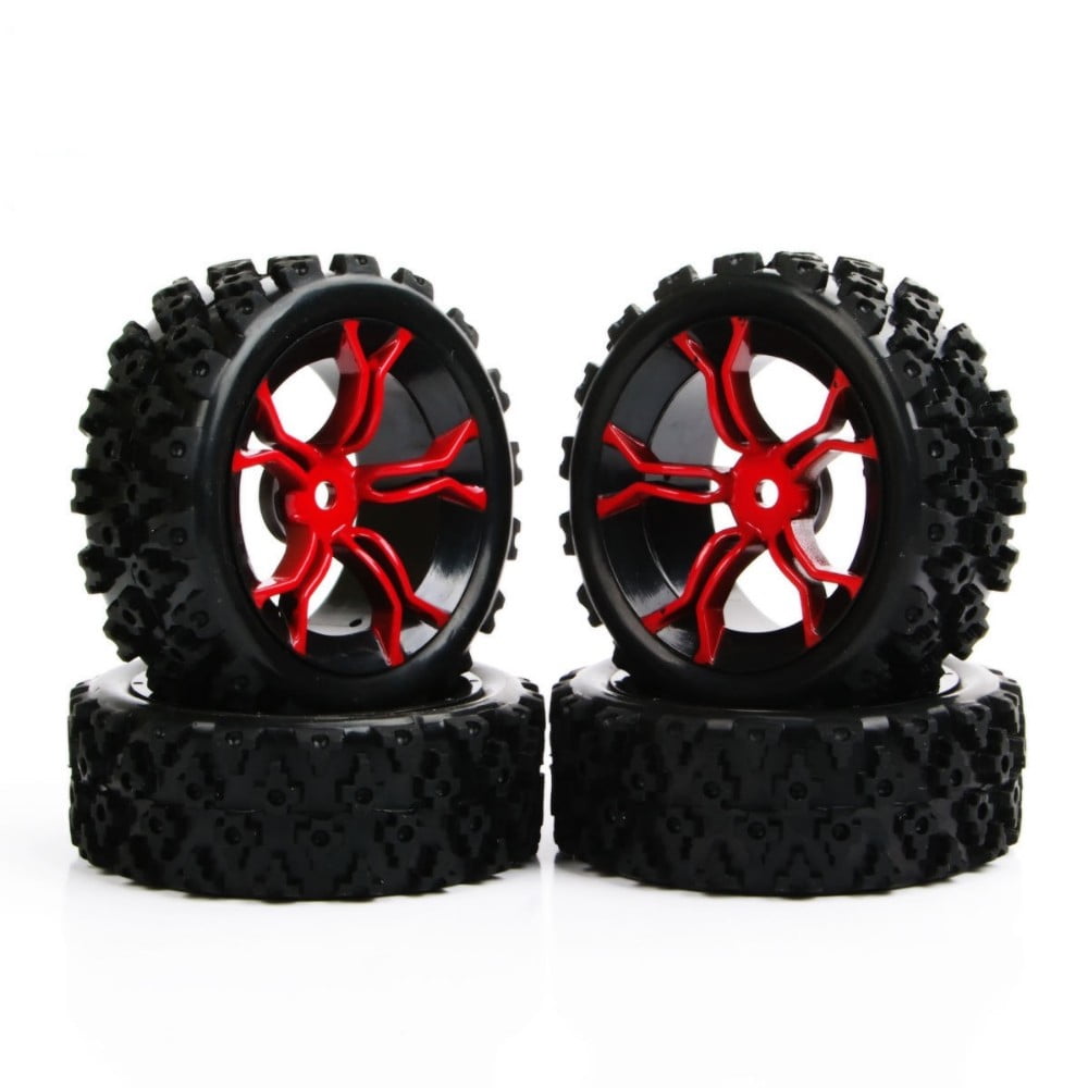 4pc/Set 1/10 Scale Rubber Rally Tires&Wheel Rim 6mm Offset 12mm Hex Fit ...