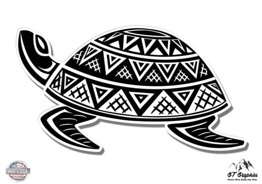 Tribal Turtle - 5" Vinyl Sticker - For Car Laptop I-Pad - Waterproof ...