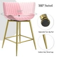 Homezeer 24" Counter Height Bar Stools Set 2 Gold Metal Legs , Velvet ...